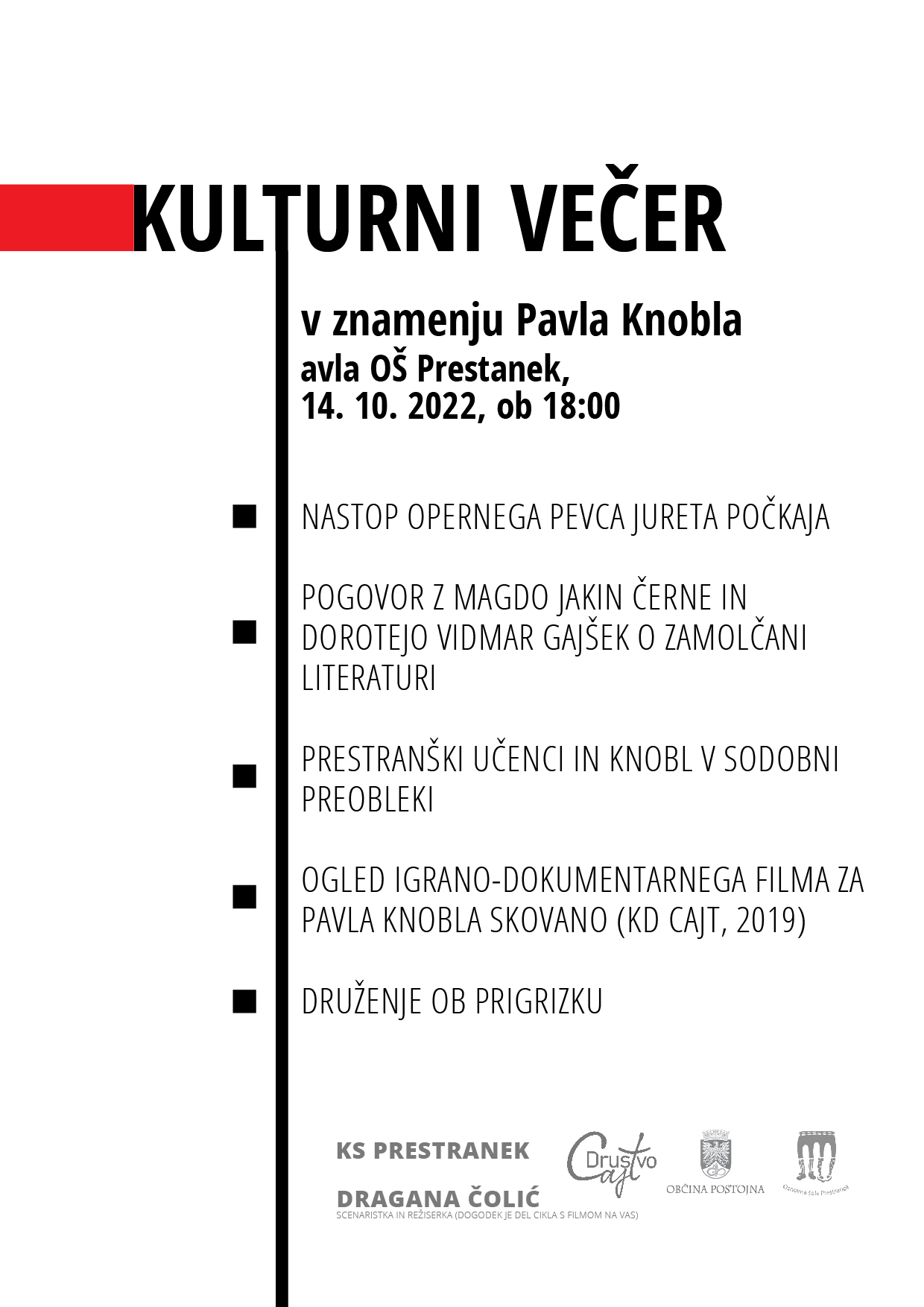 Kulturni večer v znamenju Pavla Knobla - postojna.si