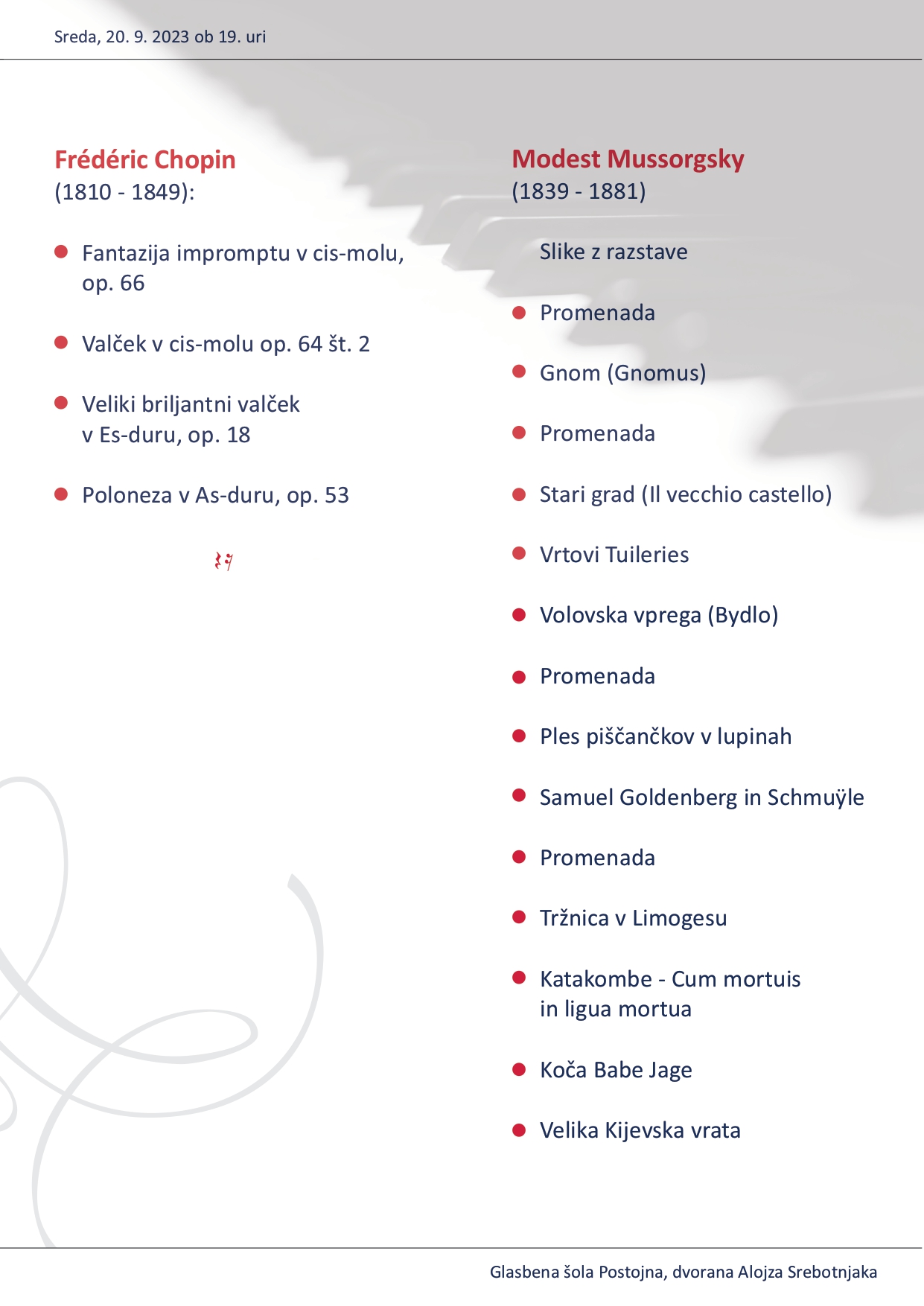 Klavirski recital pianistke Mete Fajdiga - postojna.si