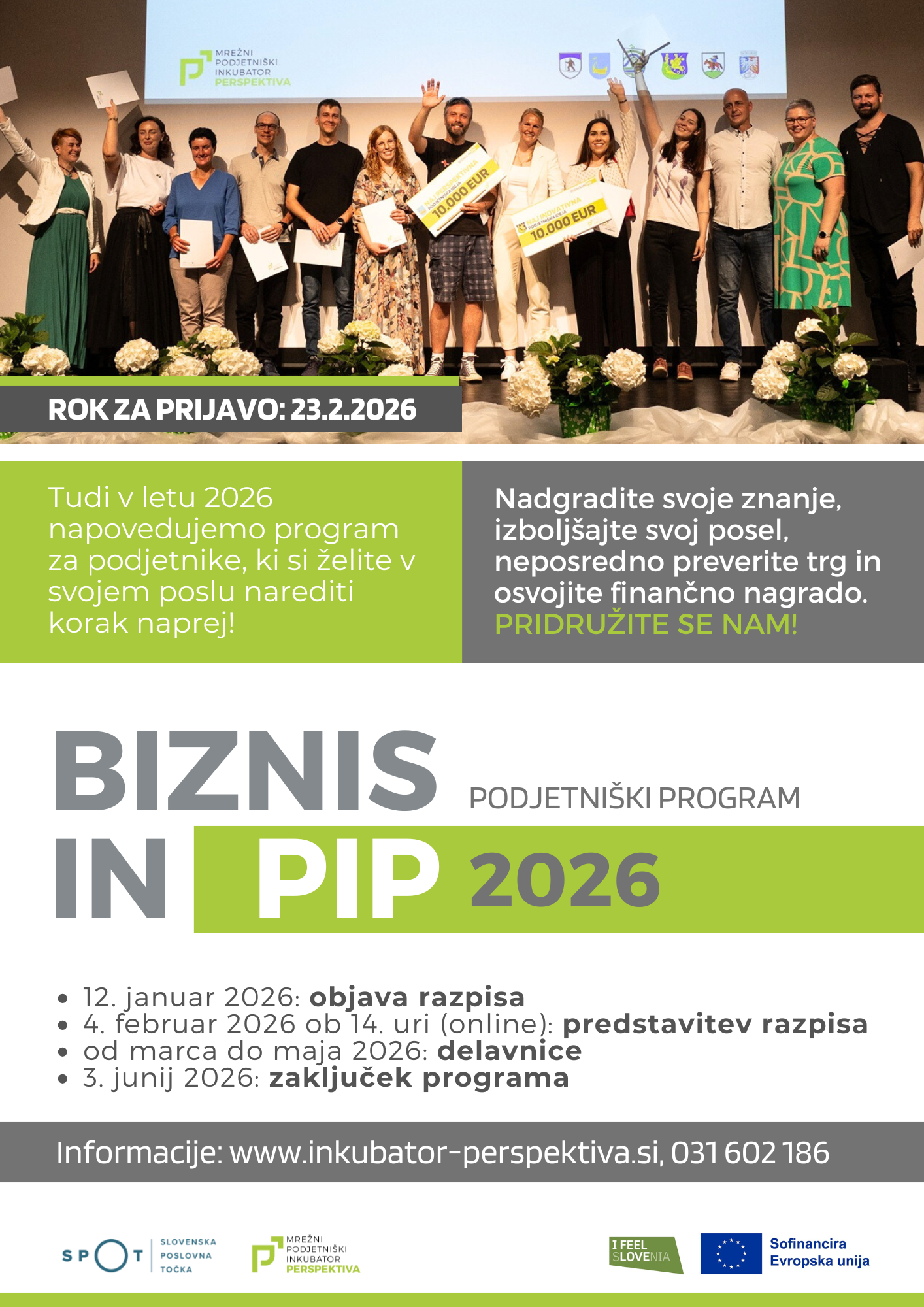 Javni poziv za vključitev v podjetniški program BIZNIS IN PIP 2026 ...